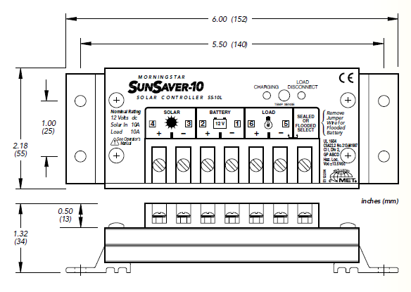 Morningstar SunSaver SS-6-12V PWM Charge Controller - Solaris